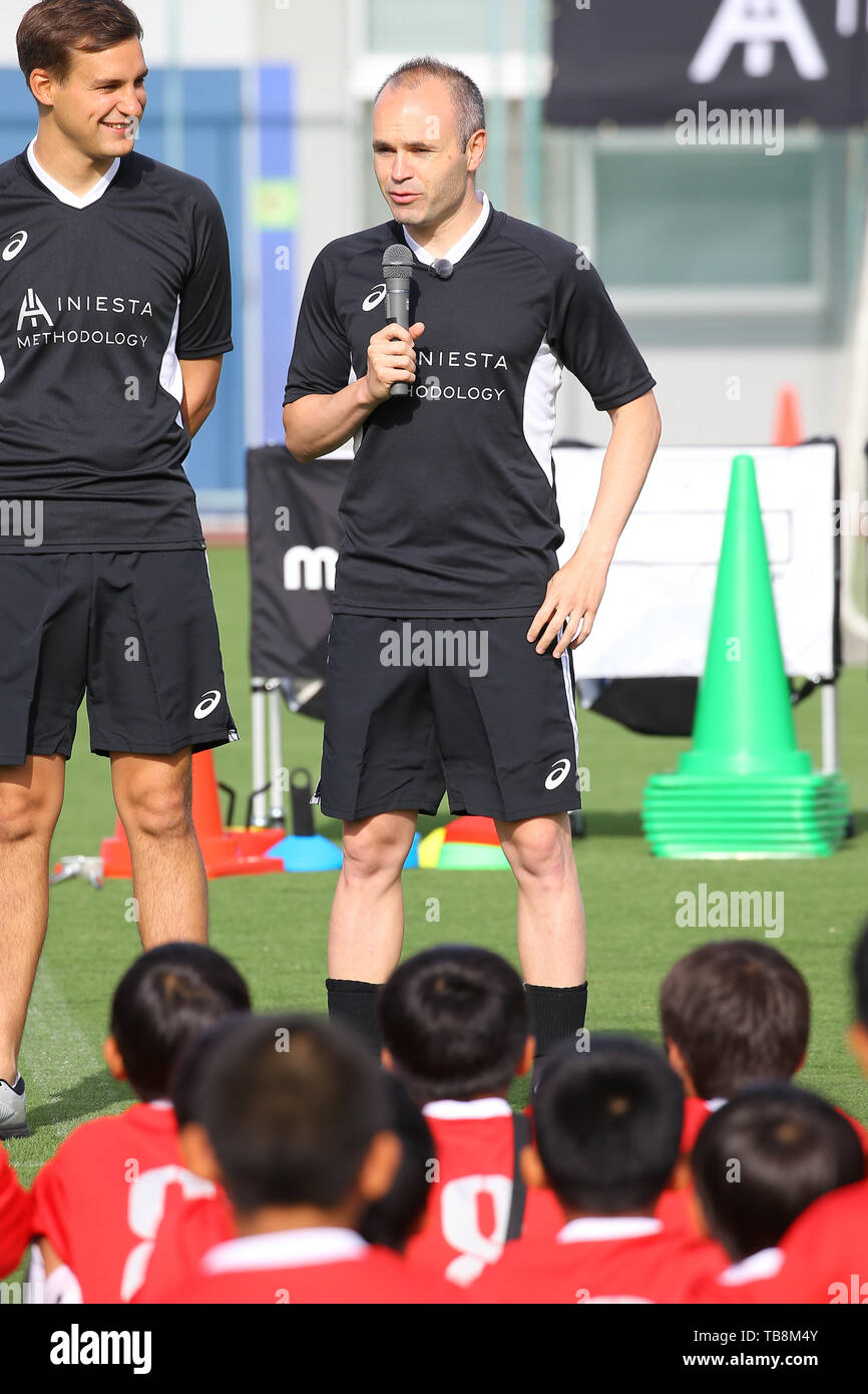 Andres Iniesta of Vissel Kobe attends his football academy "Iniesta's ...