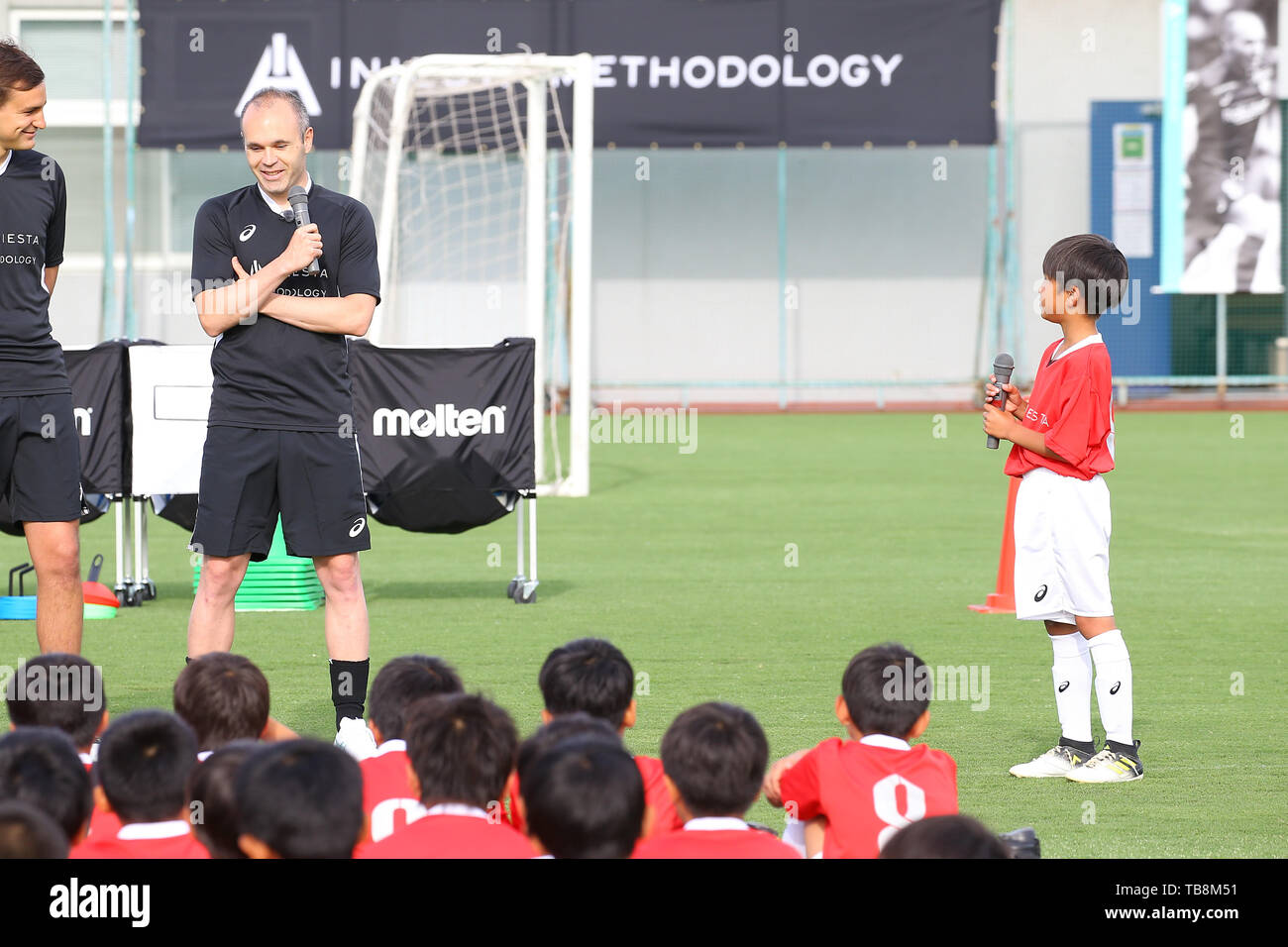 Andres Iniesta of Vissel Kobe attends his football academy "Iniesta's ...