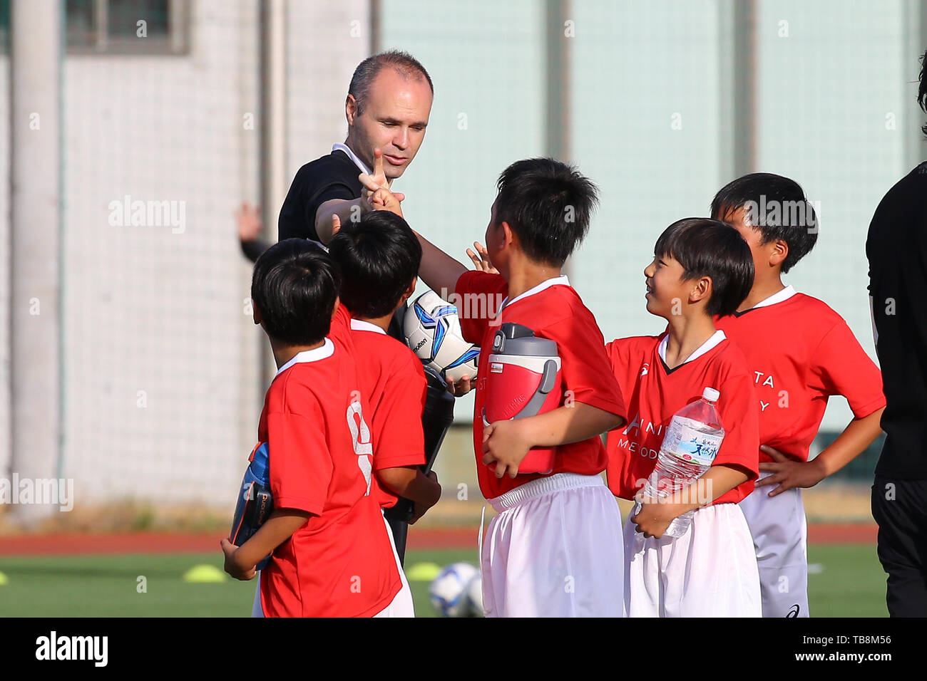 Andres Iniesta of Vissel Kobe attends his football academy "Iniesta's ...