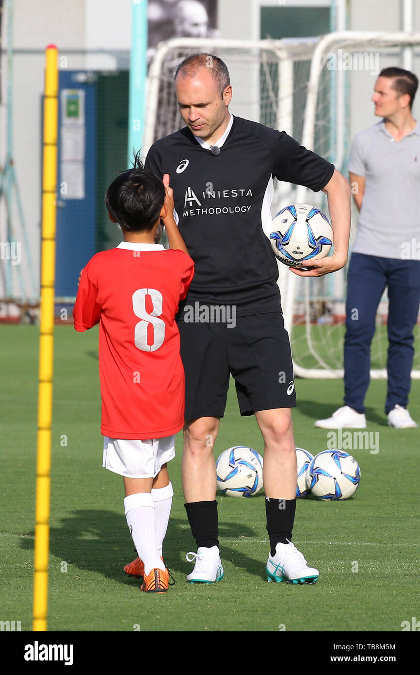 Andres Iniesta of Vissel Kobe attends his football academy "Iniesta's ...