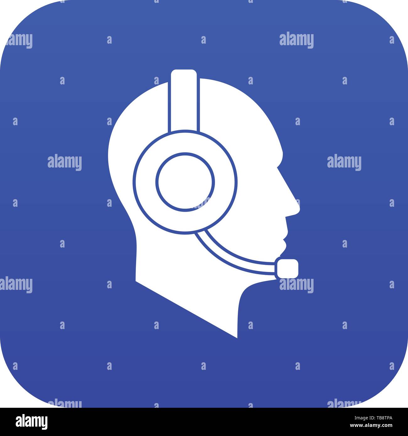Operator in headset icon digital blue Stock Vector Image & Art - Alamy