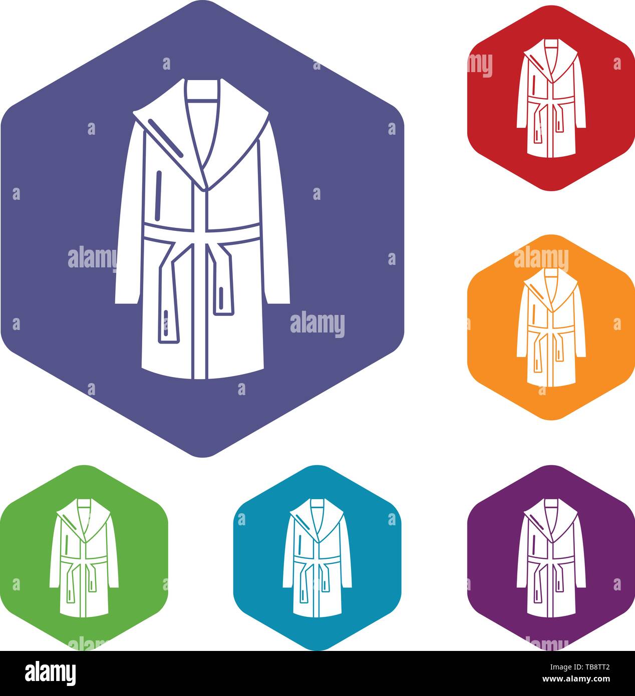 Bathrobe icons vector hexahedron Stock Vector Image & Art - Alamy