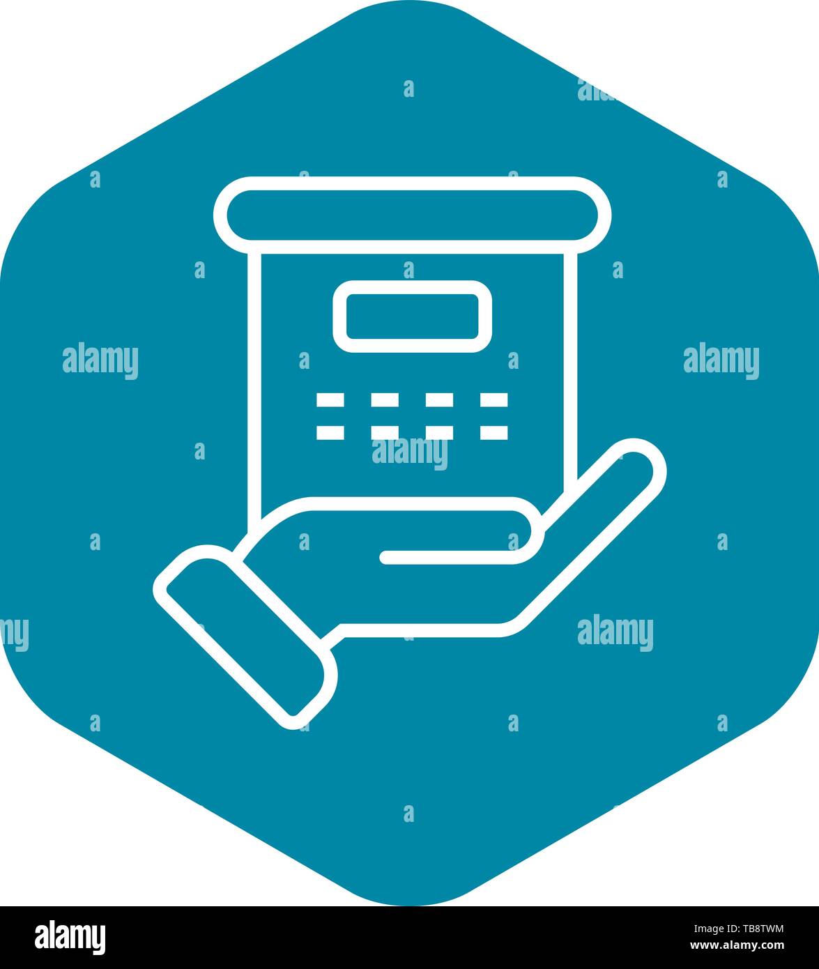 Hand delivery box icon, outline style Stock Vector Image & Art - Alamy