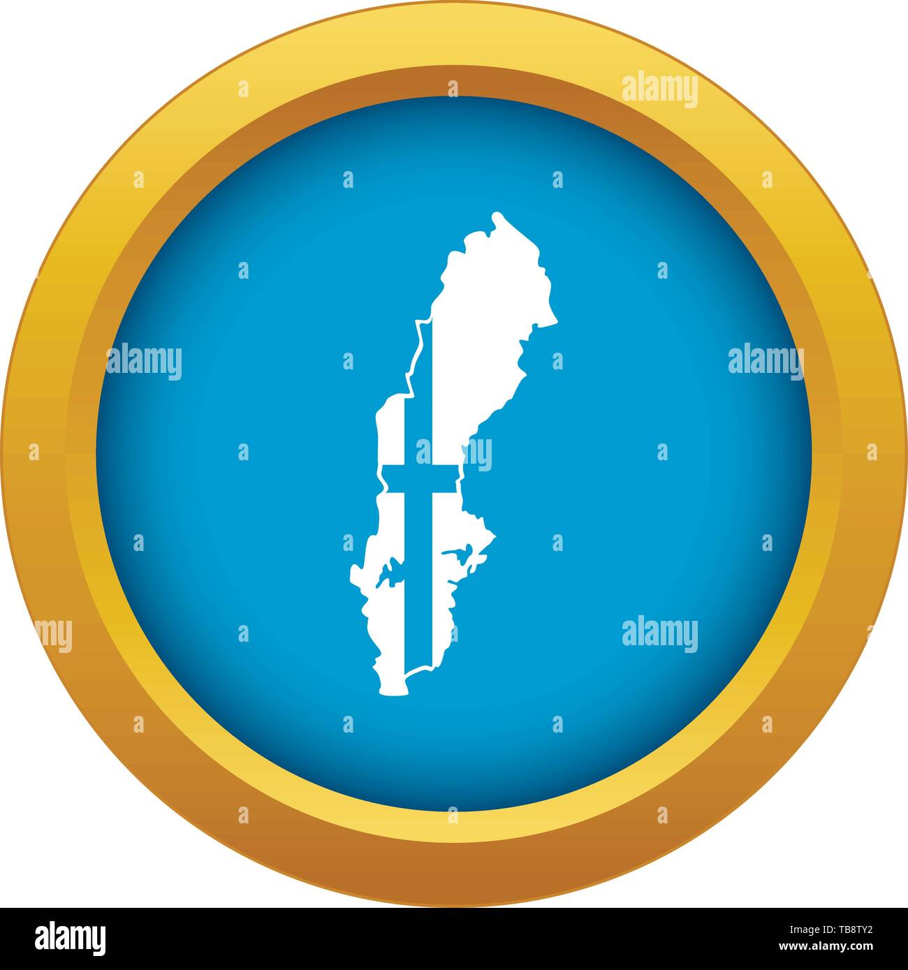 Map of Sweden icon blue vector isolated Stock Vector Image & Art - Alamy
