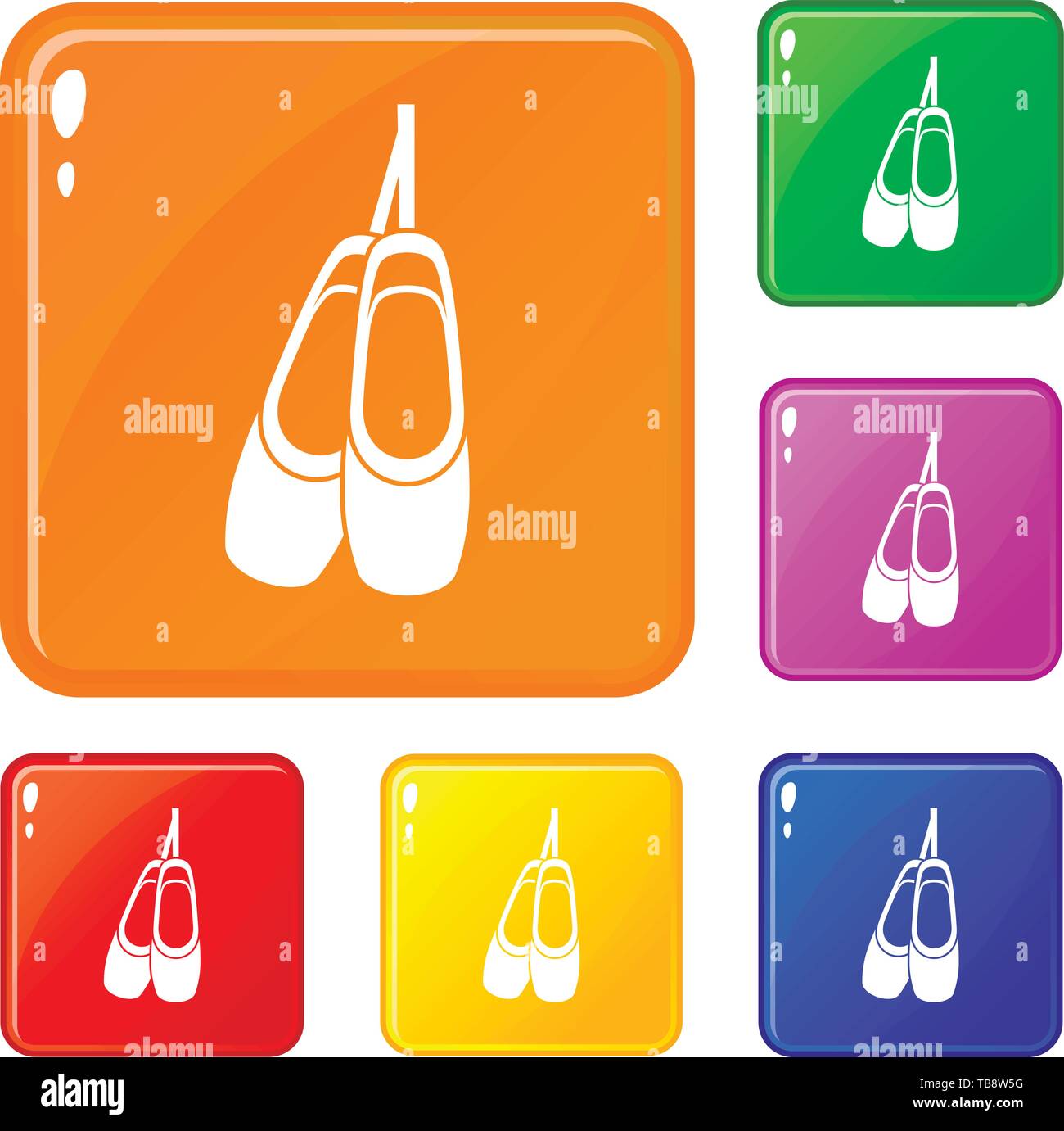 Pointe shoes icons set vector color Stock Vector Image & Art - Alamy