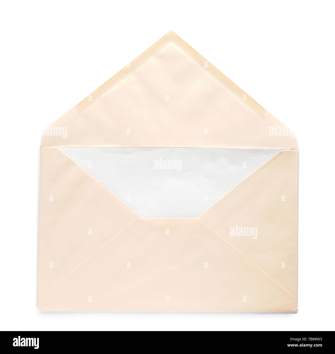 Paper envelope on white background Stock Photo - Alamy