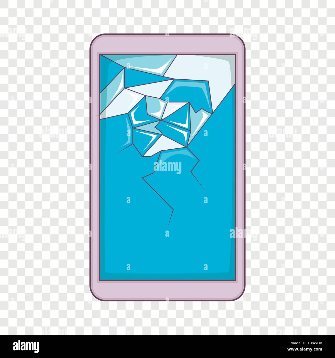 Smartphone with broken screen icon, cartoon style Stock Vector Image ...