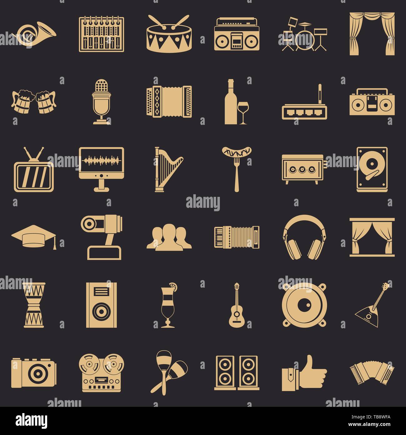 Singing icons set, simple style Stock Vector Image & Art - Alamy