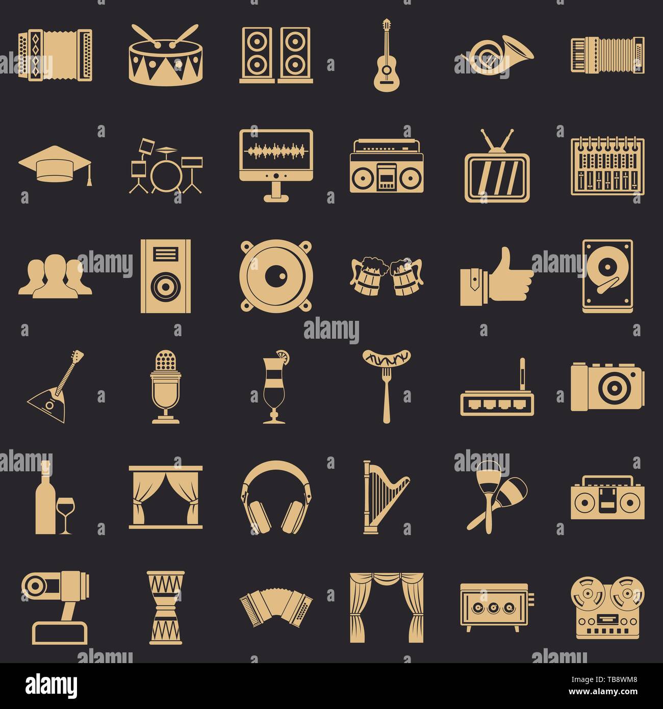 Song icons set, simple style Stock Vector Image & Art - Alamy