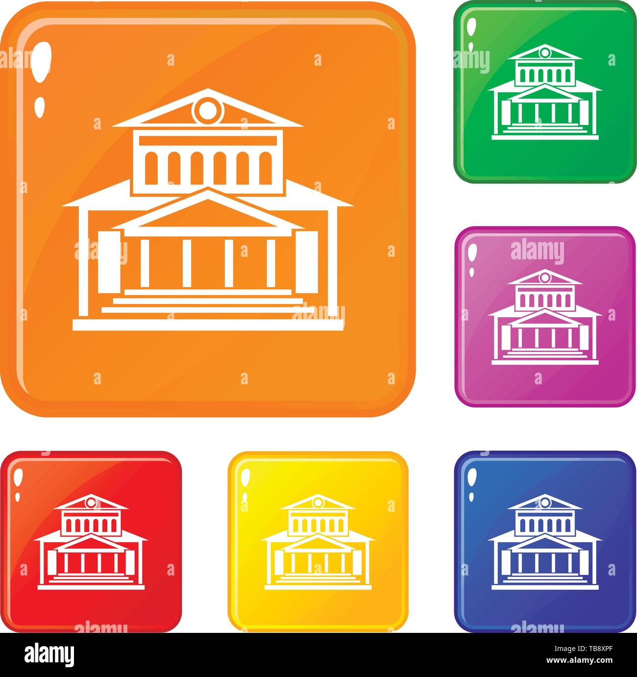Theater building icons set vector color Stock Vector Image & Art - Alamy