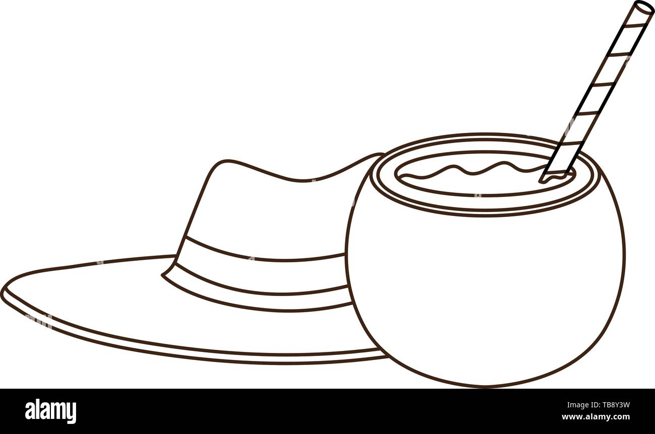 Water coconut coco line Stock Vector Images - Alamy