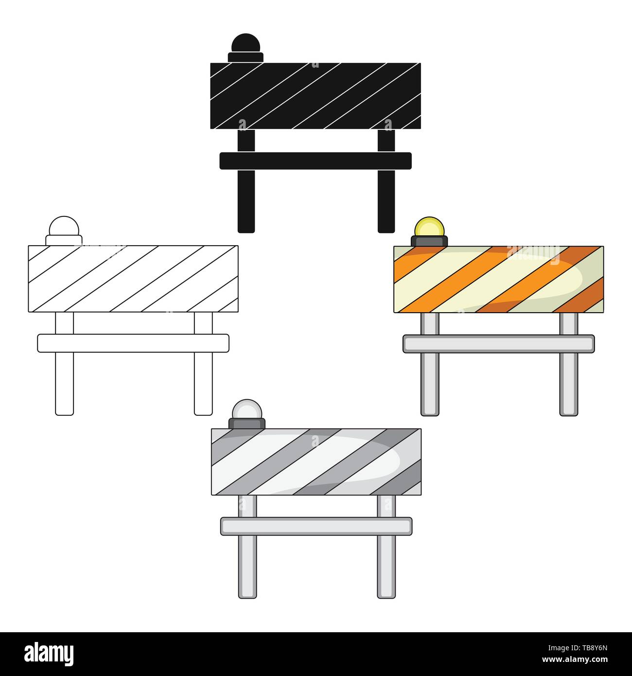 Barrier single icon in cartoon,black style.Barrier vector symbol stock ...