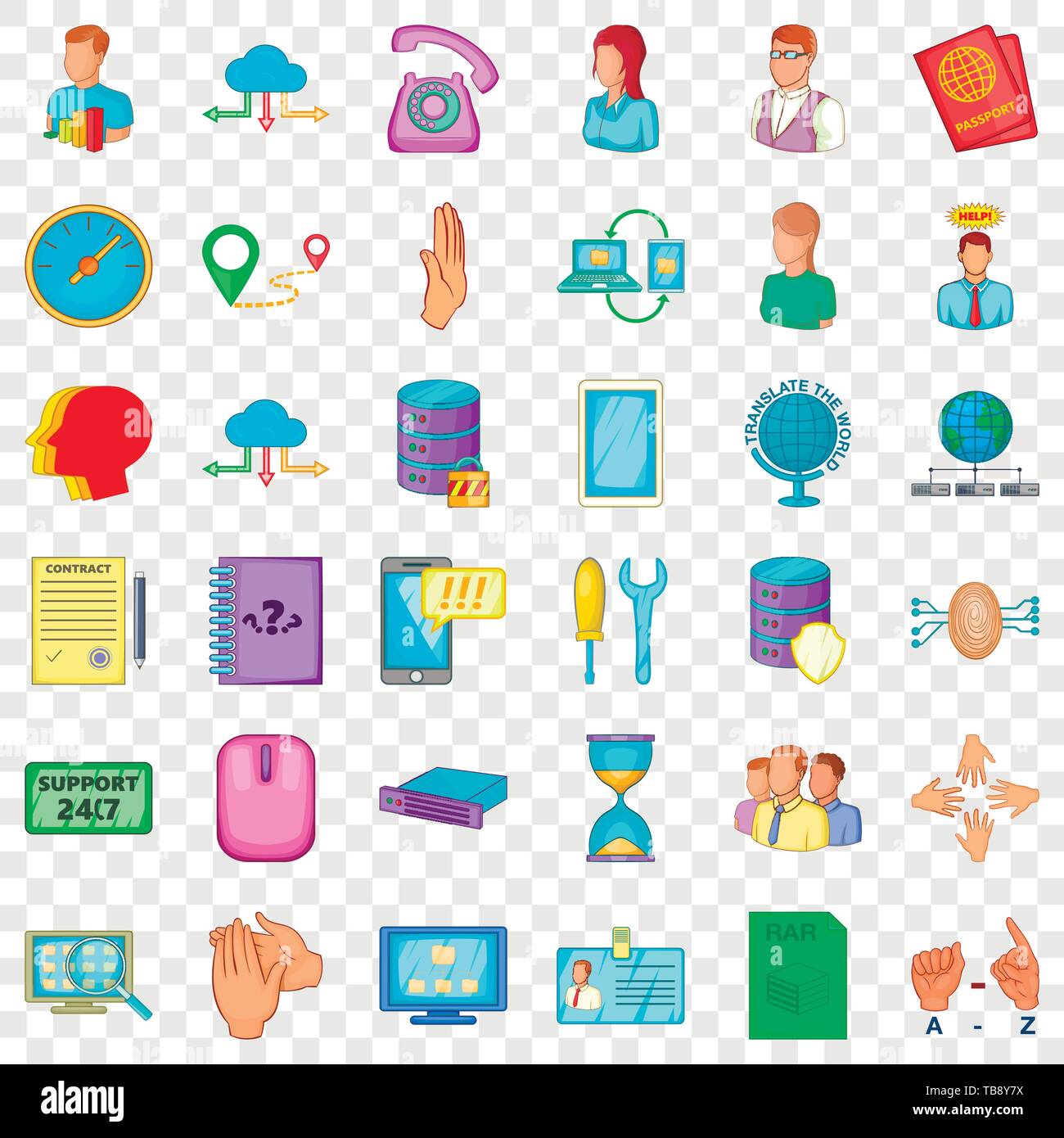 Support icons set, cartoon style Stock Vector Image & Art - Alamy