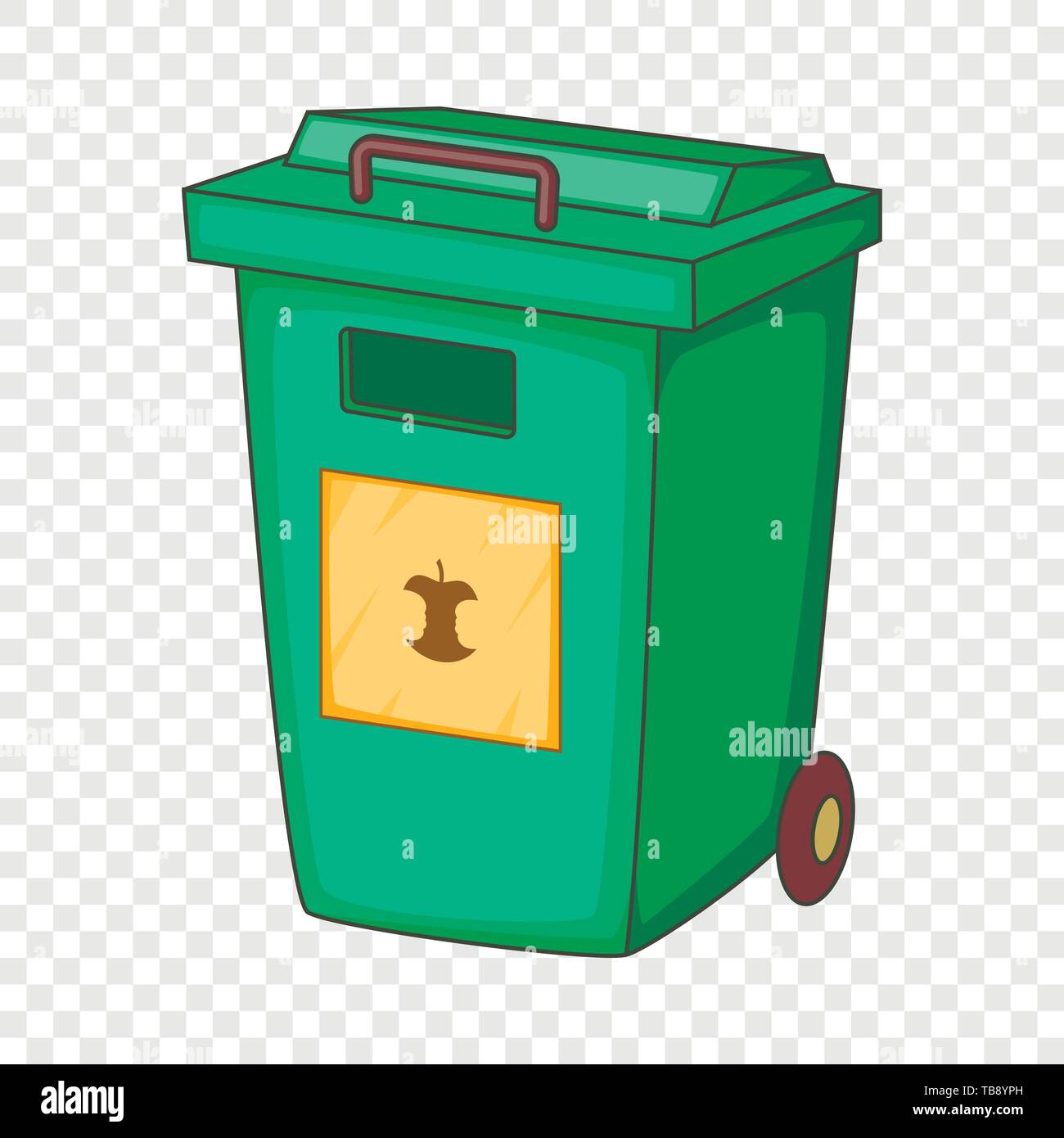 Green garbage container icon, cartoon style Stock Vector Image & Art ...