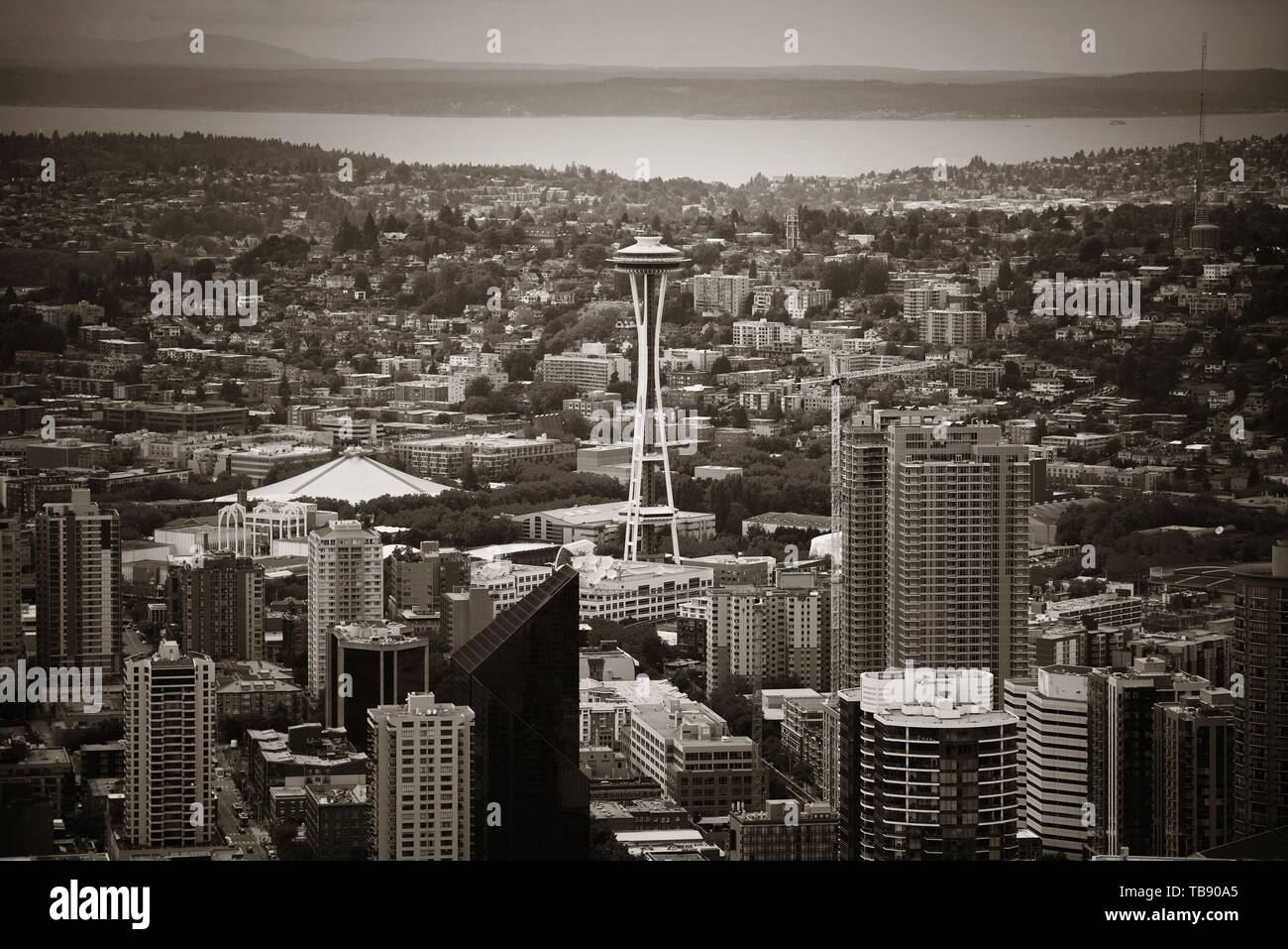 Seattle rooftop panorama view with urban architecture Stock Photo - Alamy