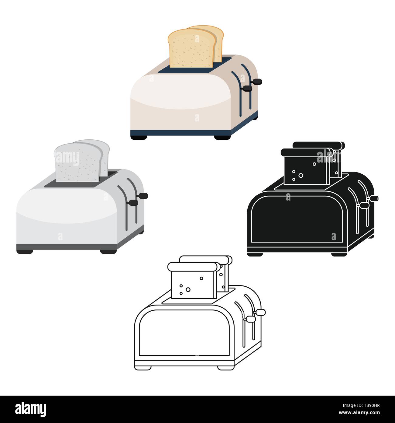Toaster icon in cartoon,black style isolated on white background ...
