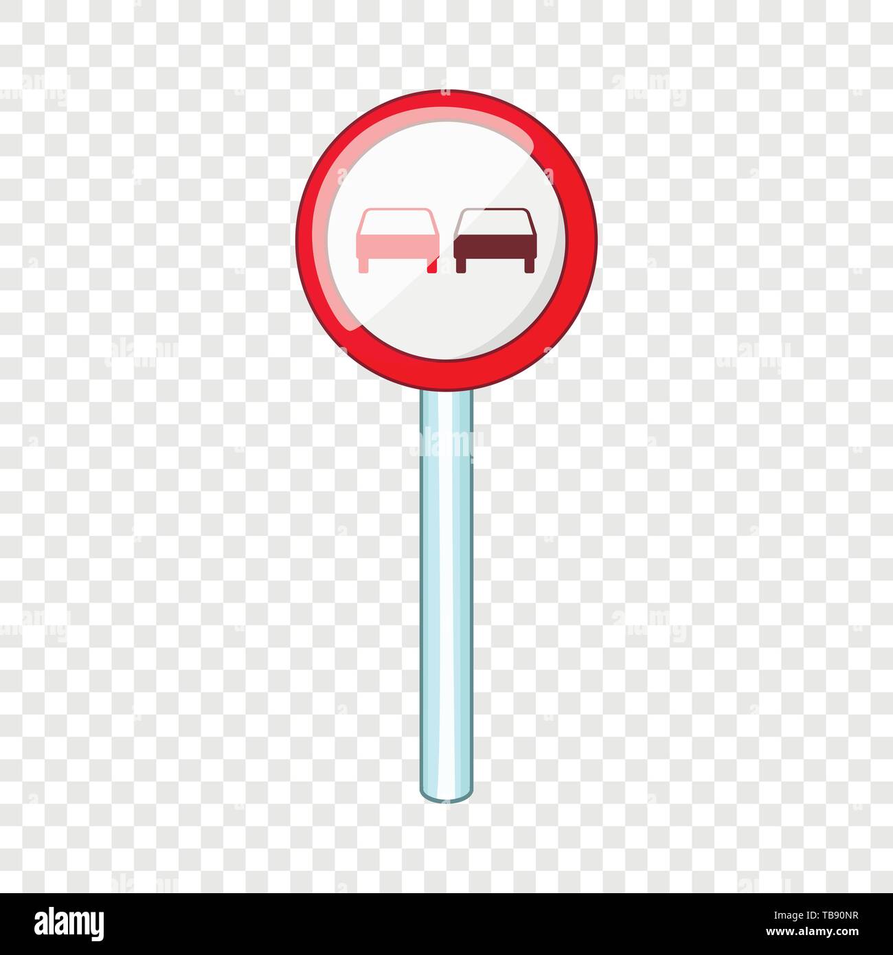 No overtaking road traffic sign icon cartoon style Stock Vector Image ...
