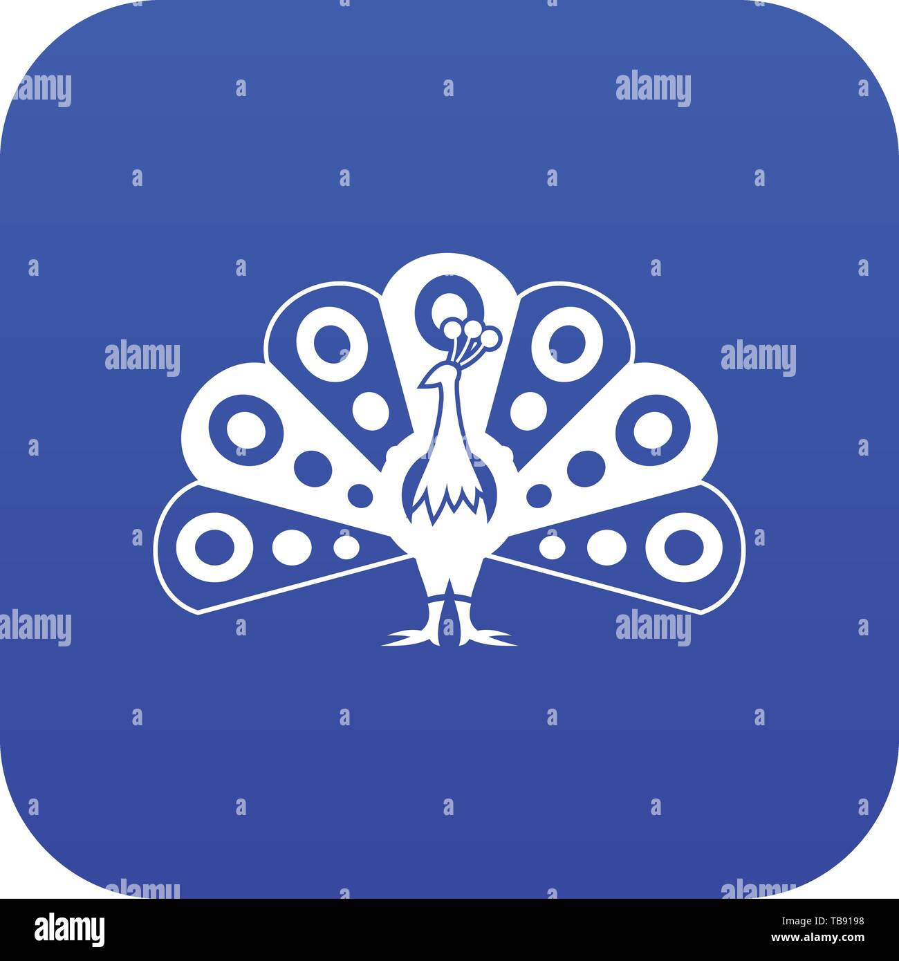 Peacock with flowing tail icon digital blue Stock Vector Image & Art ...