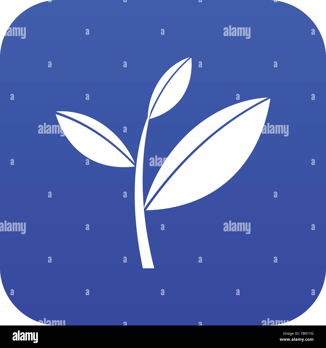 Tea leaf sprout icon digital blue Stock Vector Image & Art - Alamy