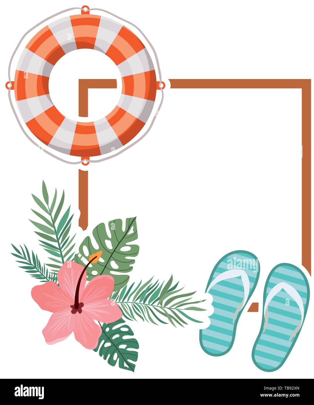 frame with summer objects in white background Stock Vector Image & Art ...