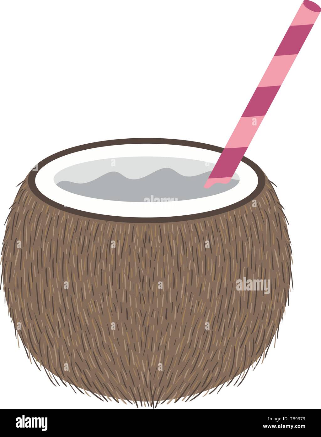 coconut water for summer heat on white background Stock Vector Image ...