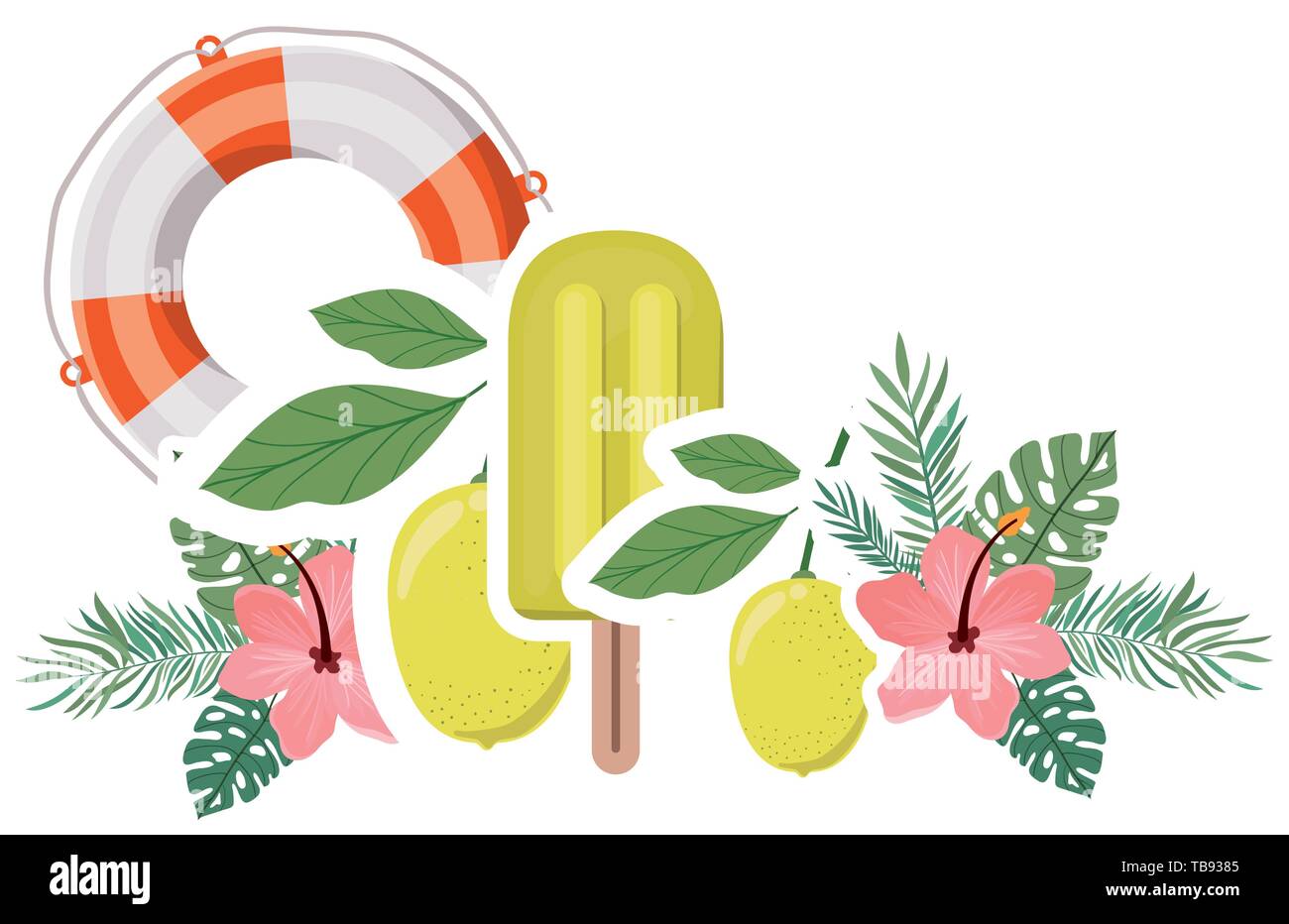 summer objects in white background Stock Vector Image & Art - Alamy