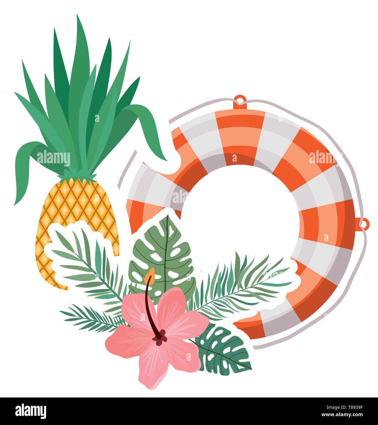 summer objects in white background Stock Vector Image & Art - Alamy