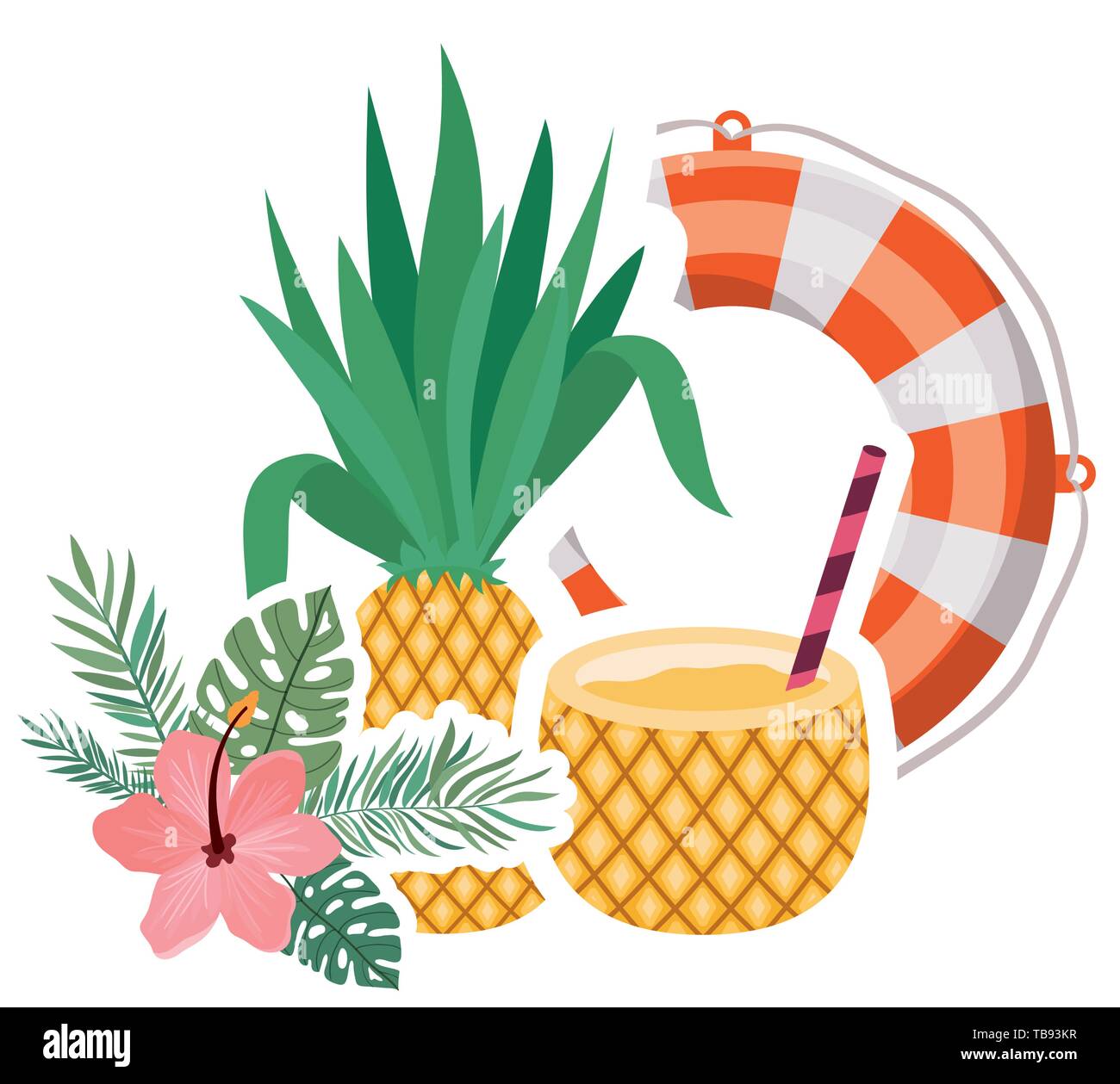 summer objects in white background Stock Vector Image & Art - Alamy