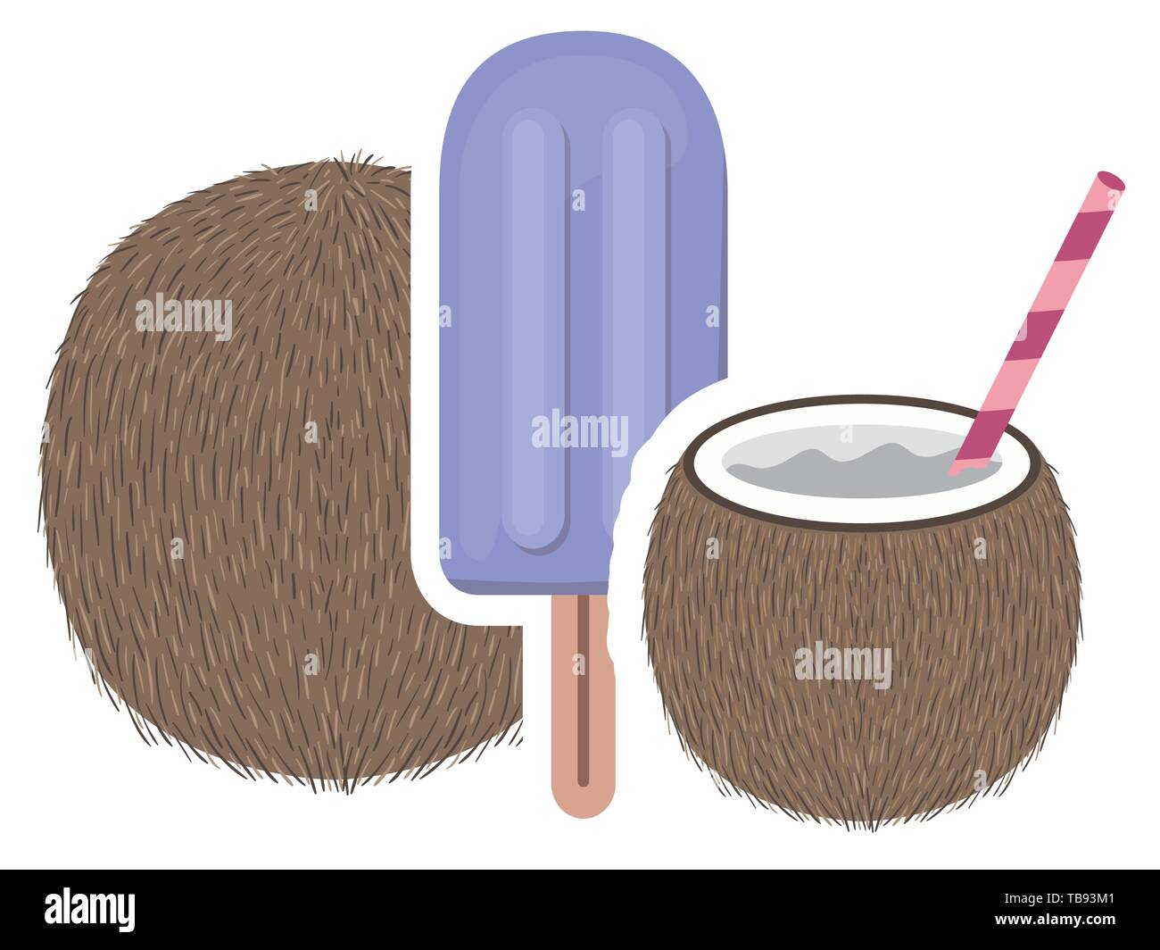 coconut water for summer heat on white background Stock Vector Image ...