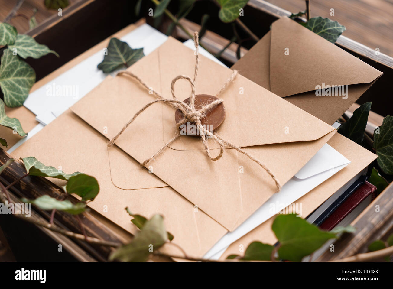 Many letters in box, closeup Stock Photo - Alamy