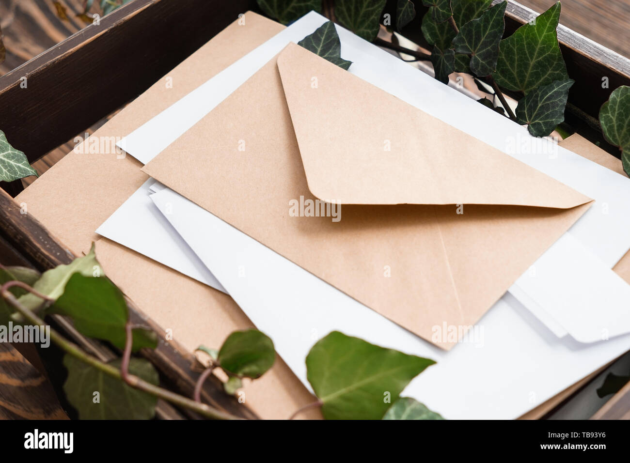 Many letters in box, closeup Stock Photo - Alamy
