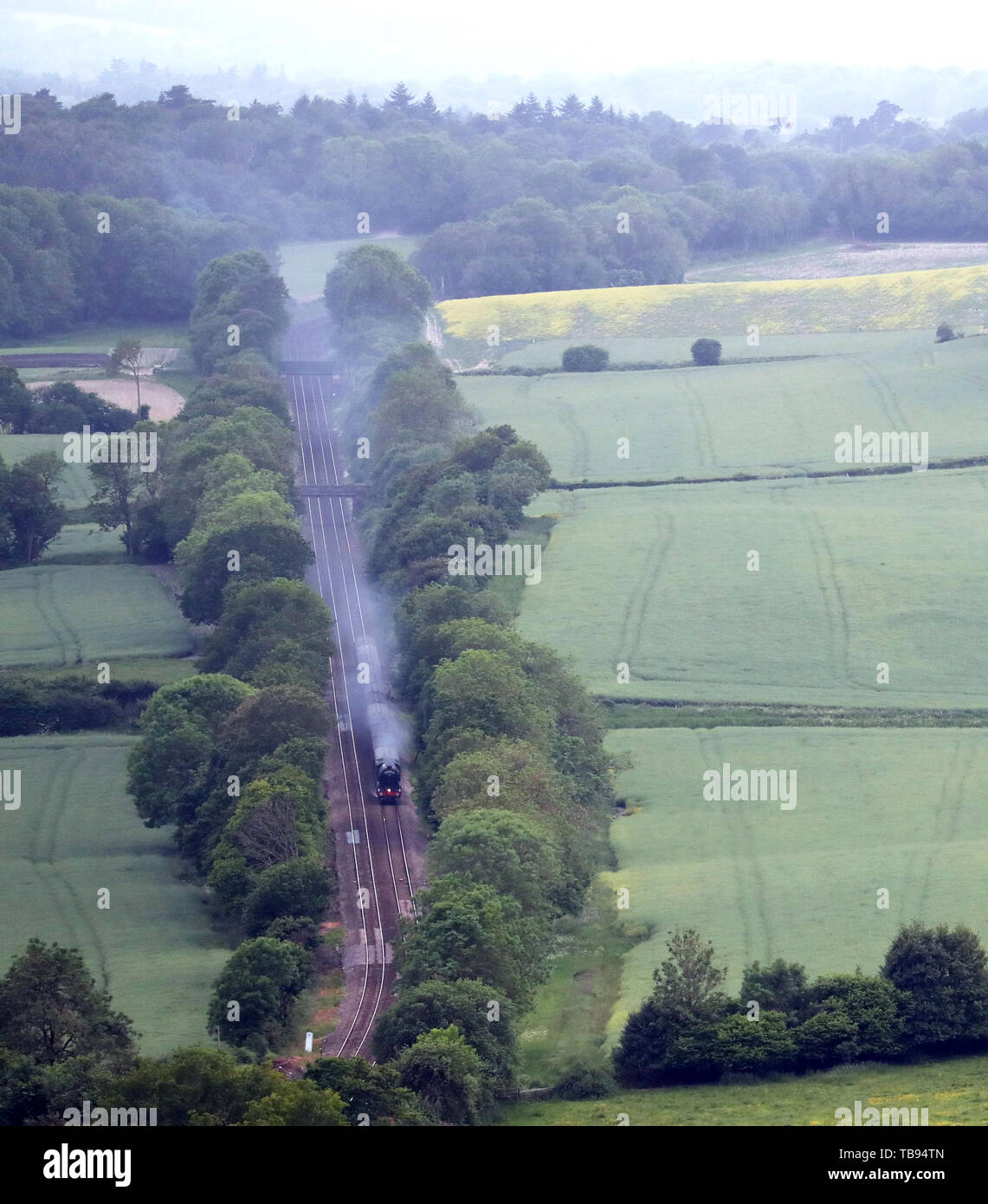 The Flying Scotsman steam locomotive pulls a train through the National ...