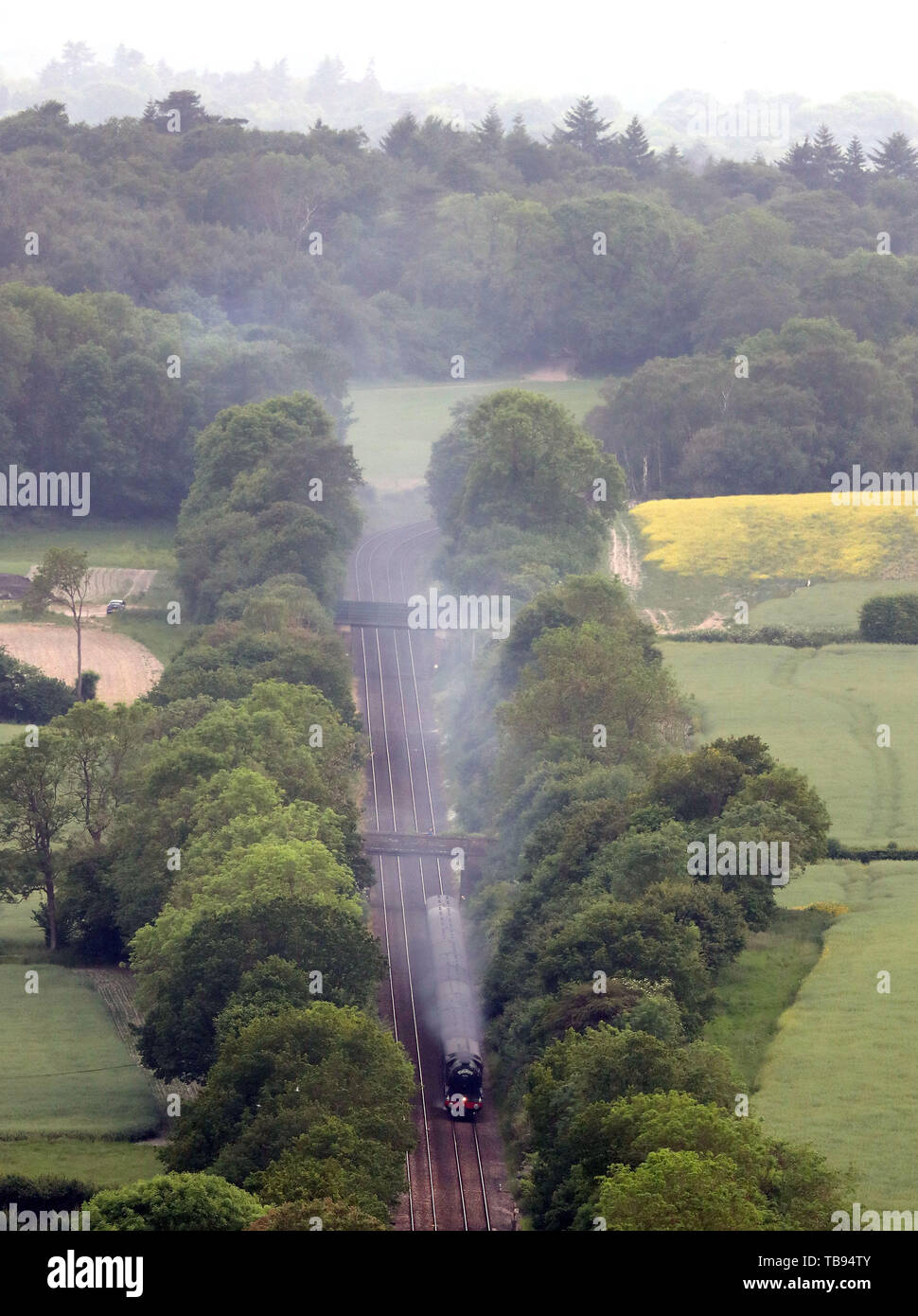 The Flying Scotsman steam locomotive pulls a train through the National ...