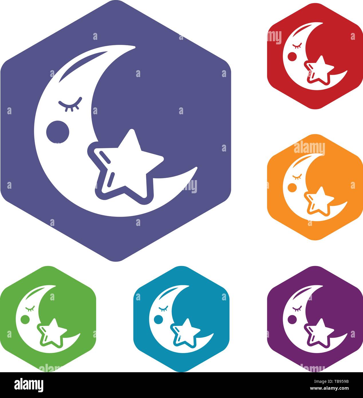 Moon icons vector hexahedron Stock Vector Image & Art - Alamy