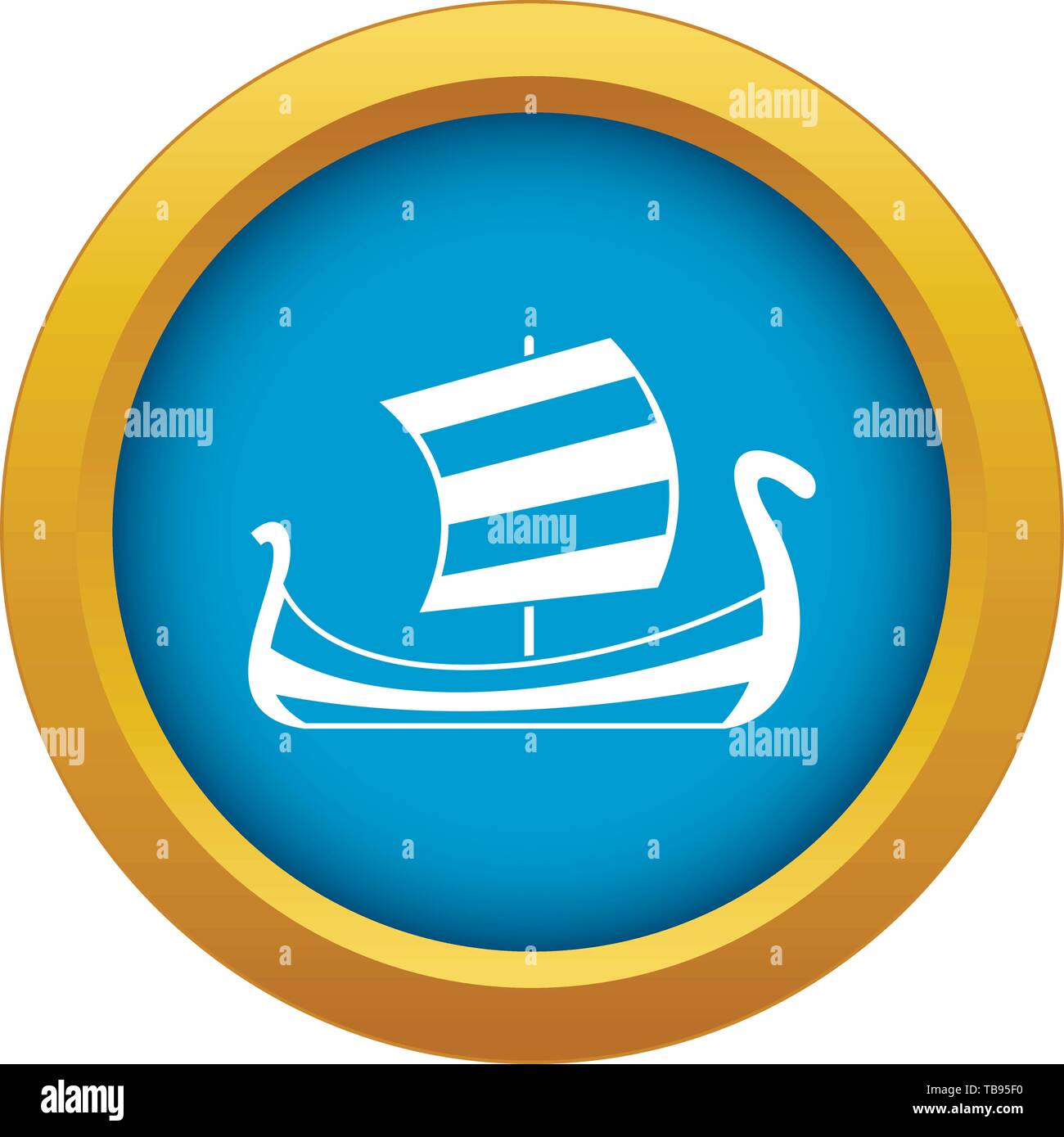 Medieval boat icon blue vector isolated Stock Vector Image & Art - Alamy
