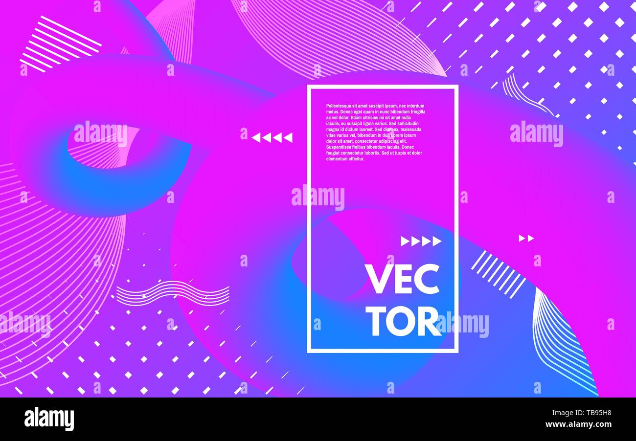 Ultraviolet poster with white abstract shapes. Purple and pink template ...