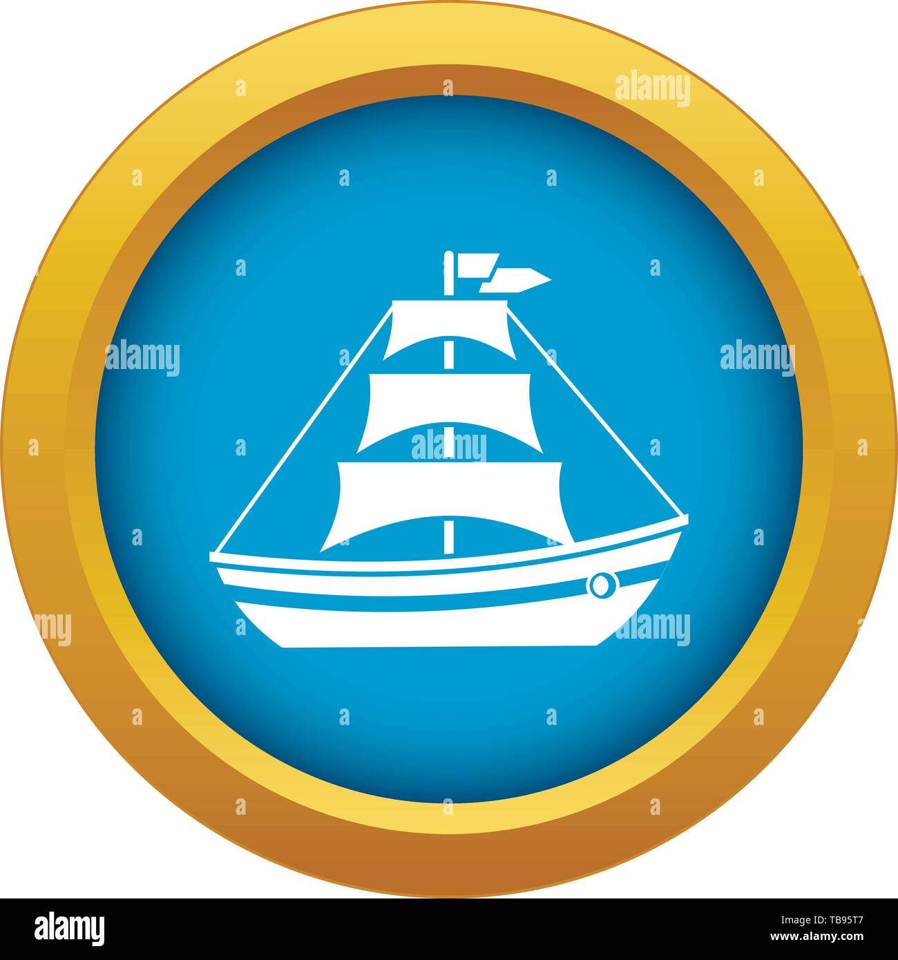 Boat with sails icon blue vector isolated Stock Vector Image & Art - Alamy