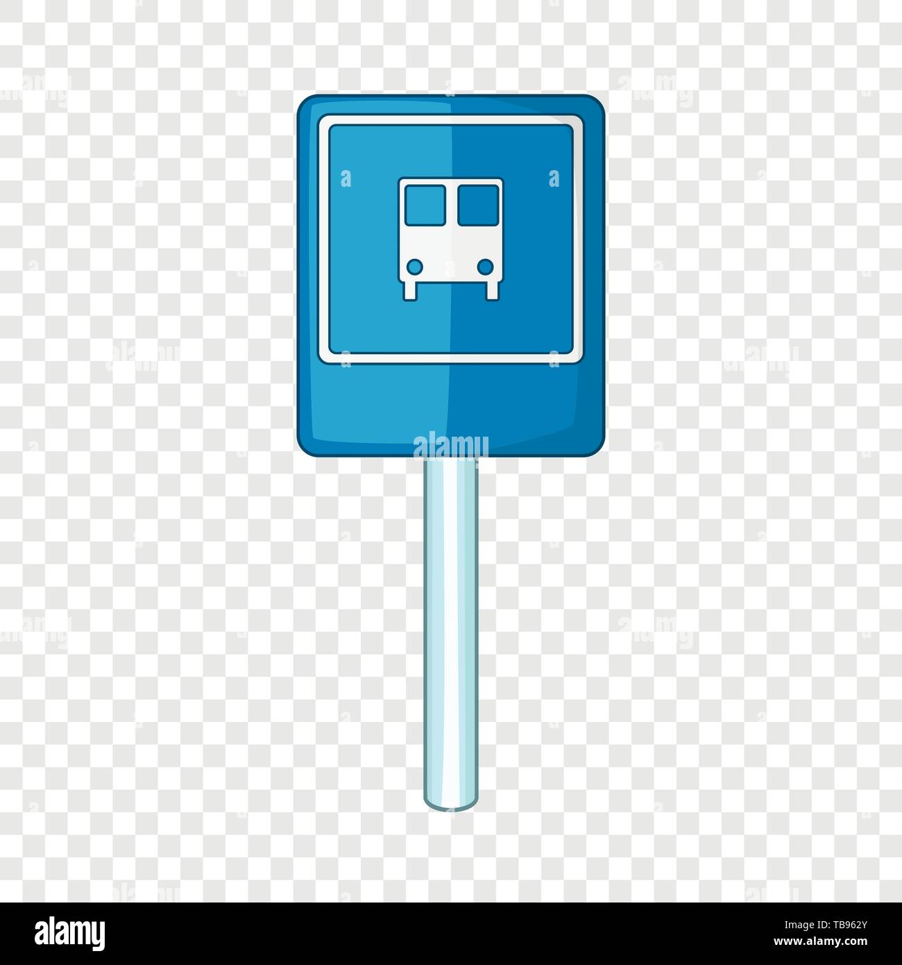 Blue bus stop sign icon, cartoon style Stock Vector Image & Art - Alamy