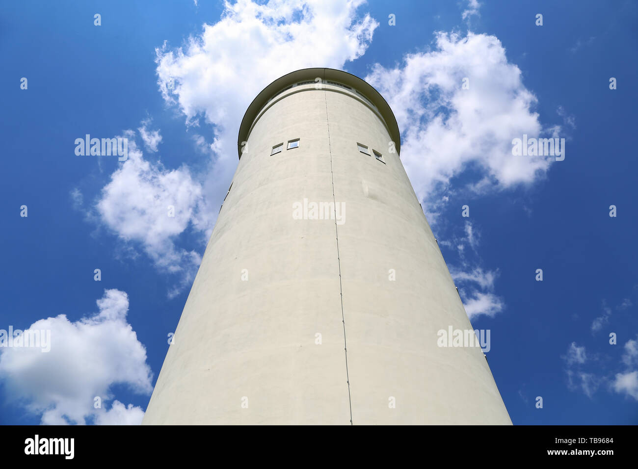 Water tower close up, bottom view Stock Photo - Alamy