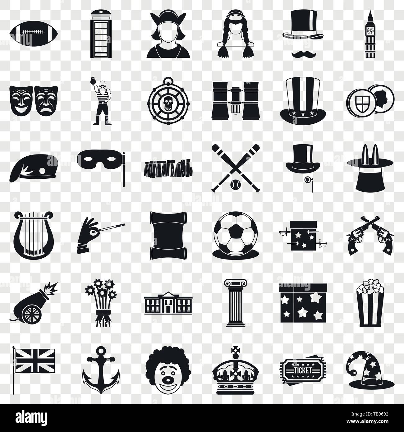 Cirque icons set, simple style Stock Vector Image & Art - Alamy