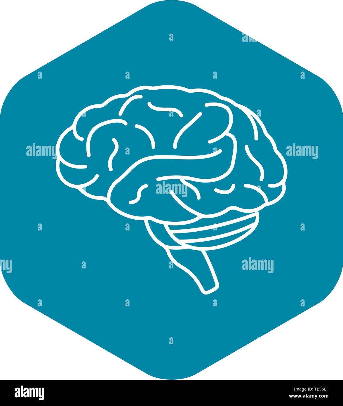 Human brain icon, outline style Stock Vector Image & Art - Alamy