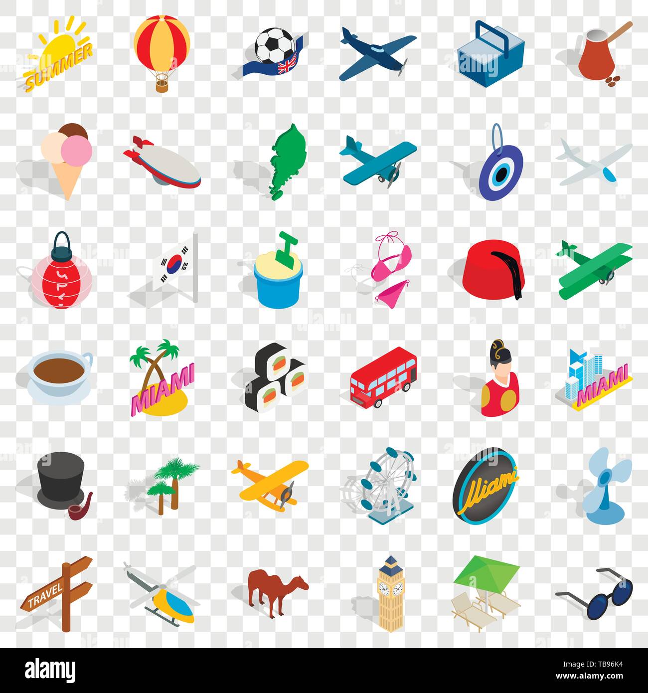 Touring icons set, isometric style Stock Vector Image & Art - Alamy