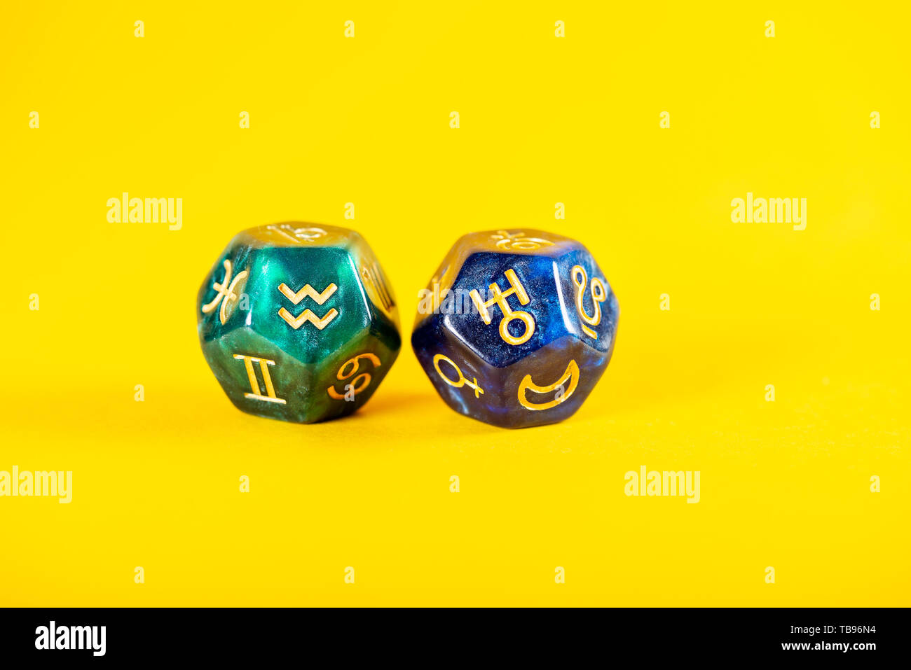 Astrology Dice with zodiac symbol of Aquarius Jan 20 - Feb 18 and its ...
