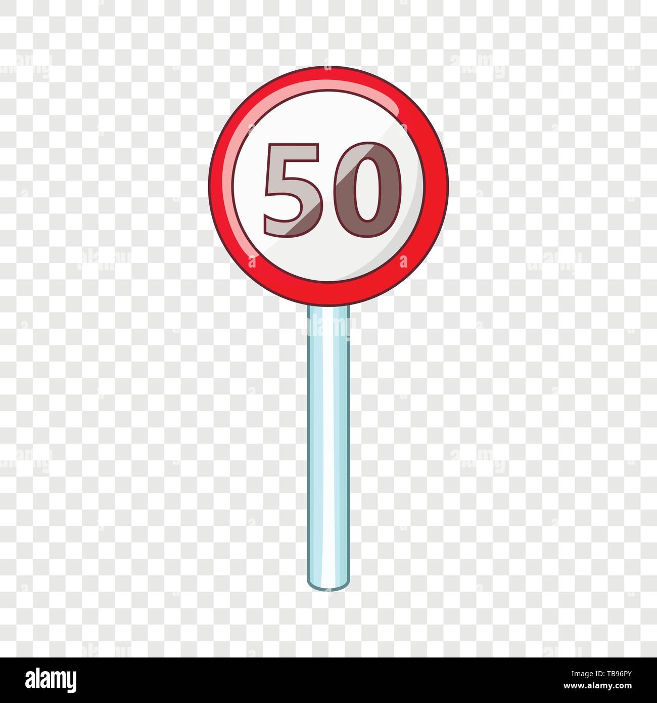 Speed limit fifty road sign icon, cartoon style Stock Vector Image ...