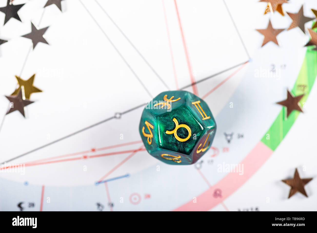 Astrology Dice with zodiac symbol of Taurus Apr 20 - May 20 on Natal ...
