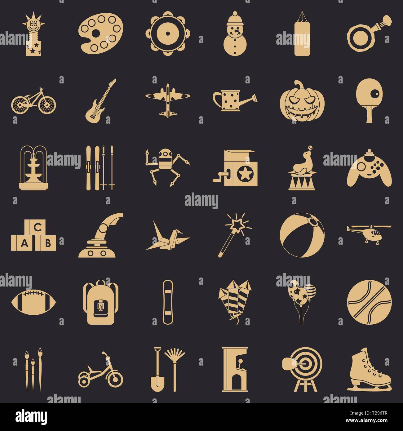 Kid activity icons set, simple style Stock Vector Image & Art - Alamy