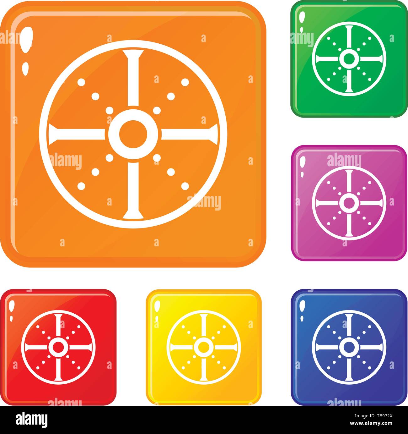 Round shield icons set vector color Stock Vector Image & Art - Alamy