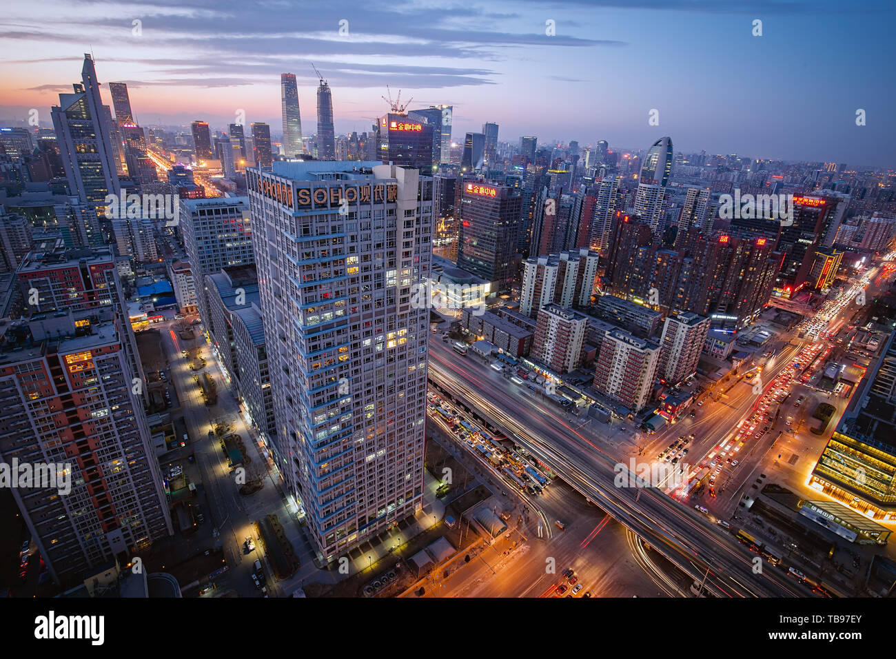 City Night Scene Stock Photo - Alamy