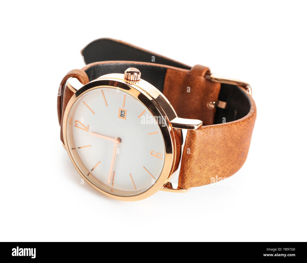 Male wrist watch on white background Stock Photo - Alamy