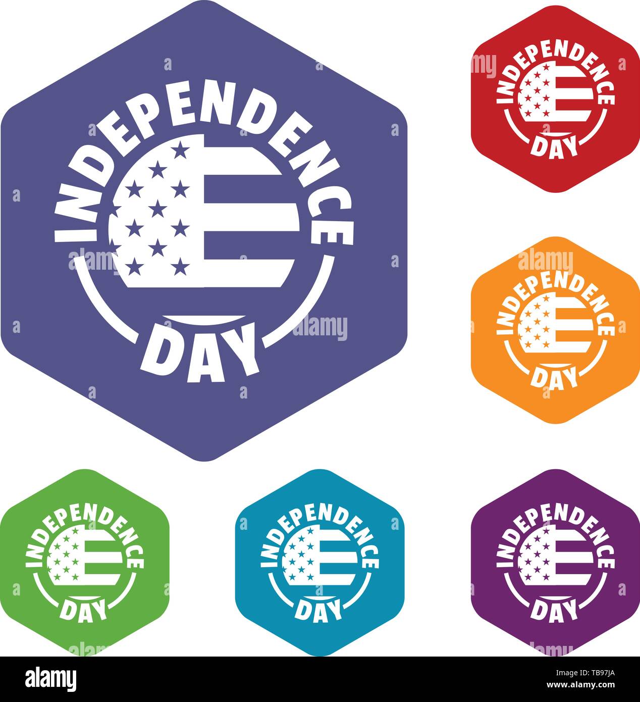 Independence day icons vector hexahedron Stock Vector Image & Art - Alamy